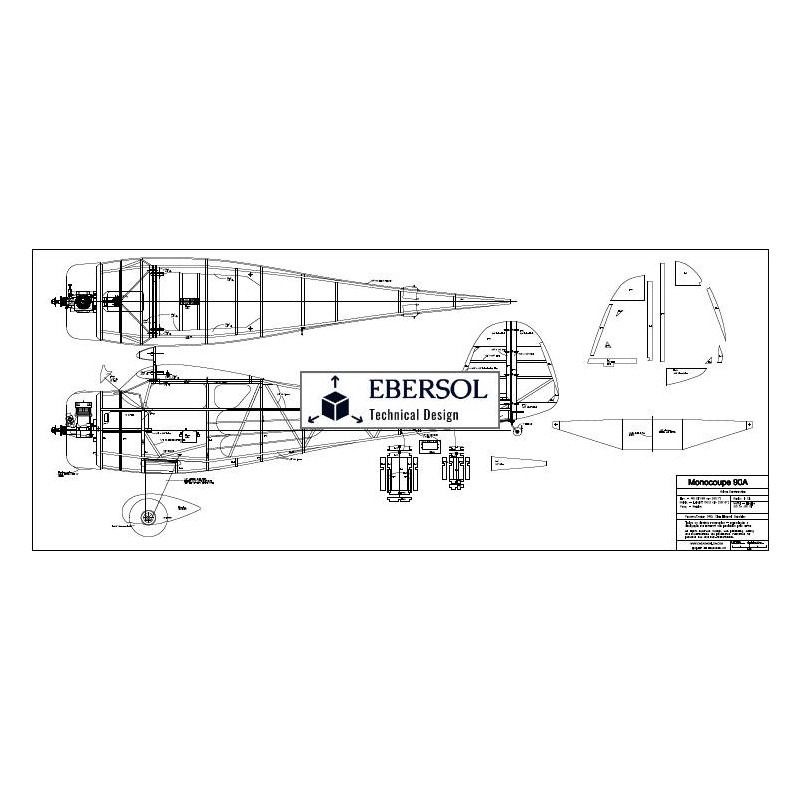 Monocoupe 90A - PDF - .60 - 1:4 Standoff Scale - Downloadable Plans ...