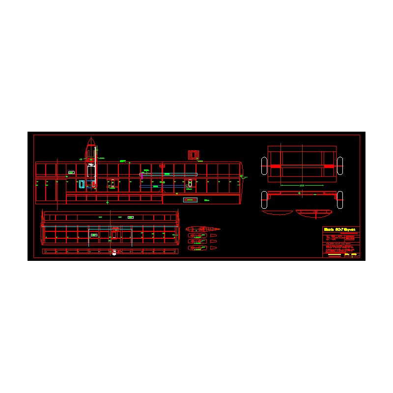 Short SC-7 Skyvan - DXF - 1:6.5 Scale - Downloadable Plans. (Stock Code ...