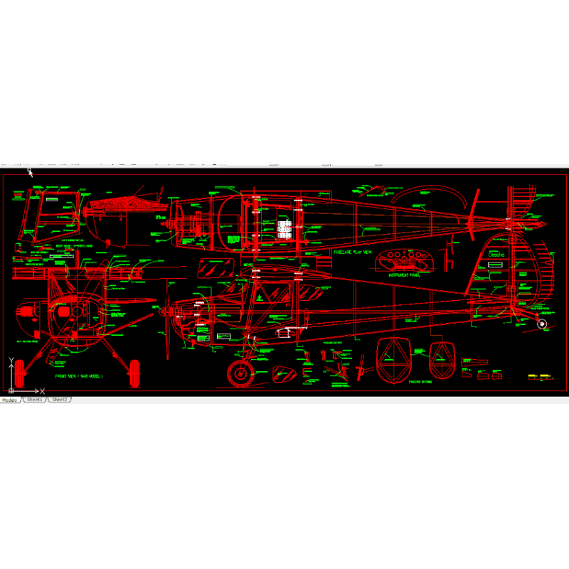Cessna 140 - DXF - Super Scale - Downloadable Plans. (Stock Code: 0192)