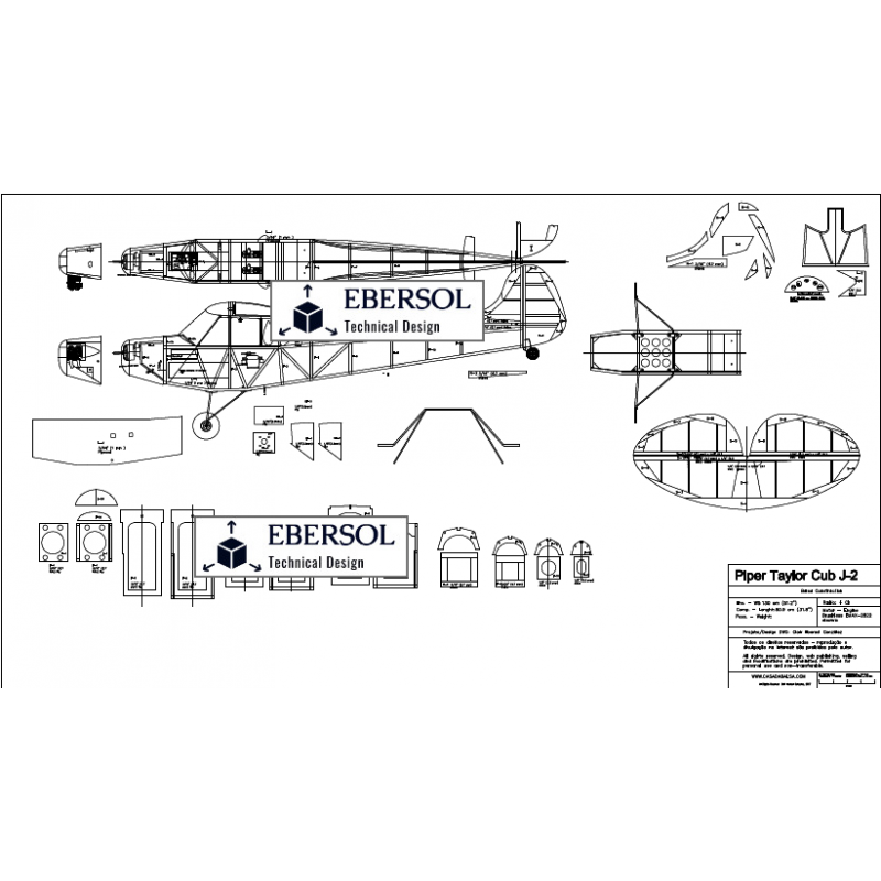Piper Taylor Cub J-2 - PDF - Electric - Downloadable Plans. (Stock Code ...
