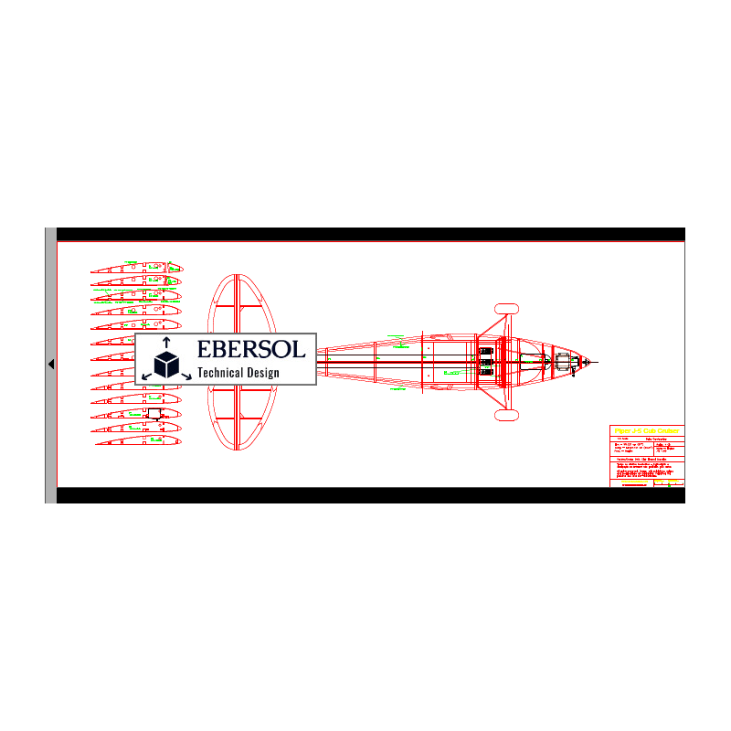 Piper J5 Cub Cruiser - PDF - 1:5 Scale - Downloadable Plans. (Stock ...