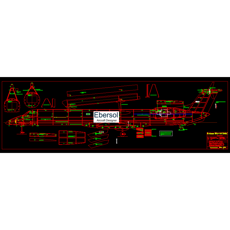 Embraer EWRJ-145 AEW-C - DWG - 1:10.28 Scale - Downloadable Plans ...