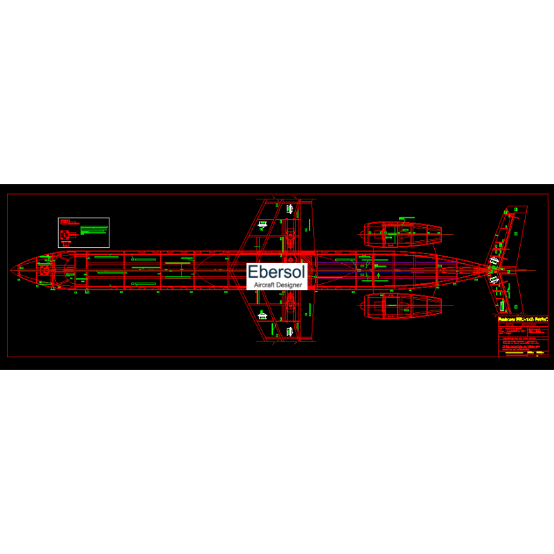 Embraer EWRJ-145 AEW-C - DXF - 1:10.28 Scale - Downloadable Plans ...