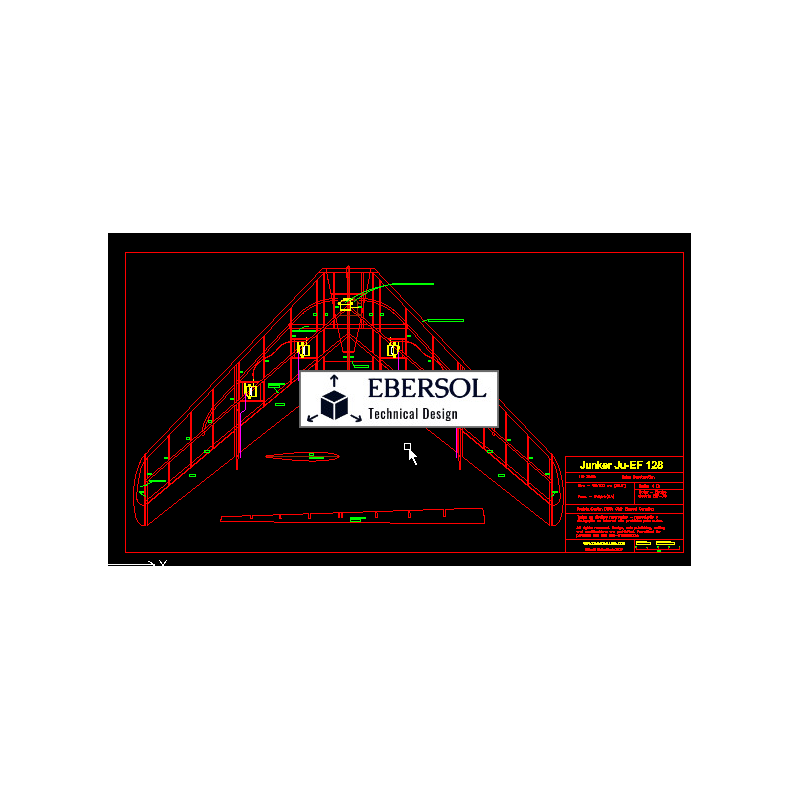 Junkers Ju-EF128 - DXF - EDF-70 - Downloadable Plans. (Stock Code: 0357)