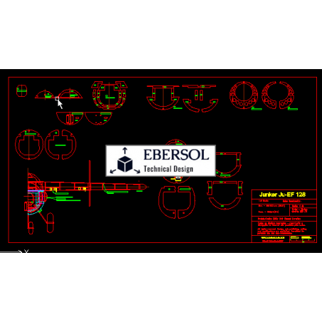 Junkers Ju-EF128 - DXF - EDF-70 - Downloadable Plans. (Stock Code: 0357)