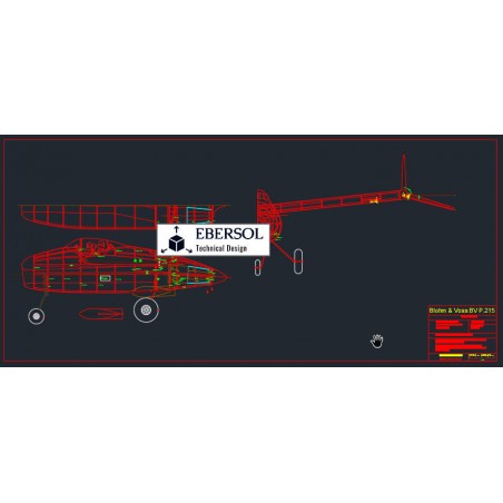 Blohm Voss BV P.215 - DXF - 1:9 Scale - EDF - Downloadable Plans ...