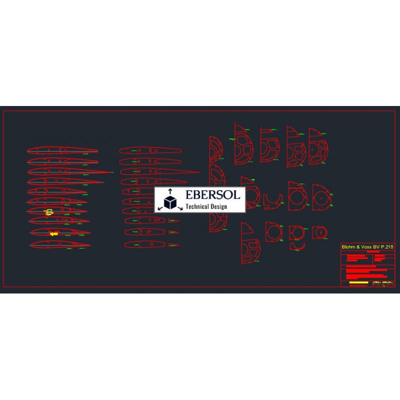 Blohm Voss BV P.215 - DXF - 1:9 Scale - EDF - Downloadable Plans ...