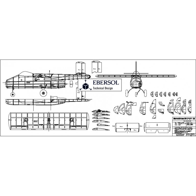 Blohm Voss Bv P.211-02 - PDF - 1:8 Scale - Downloadable Plans. (Stock ...