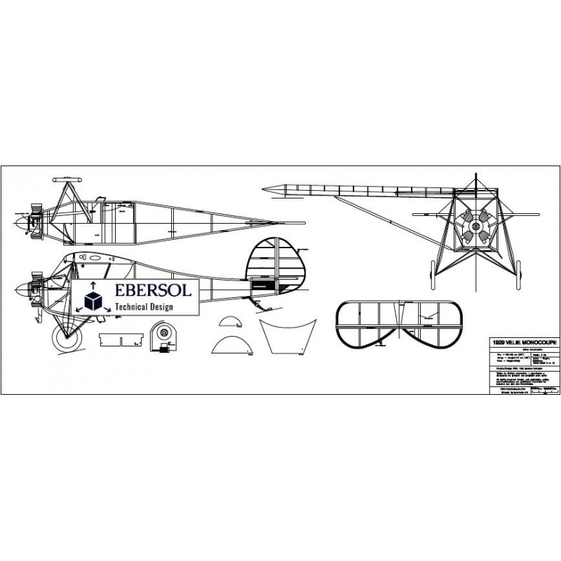 Velie Monocoupe 1929 - PDF - Electric - Downloadable Plans. (Stock Code ...