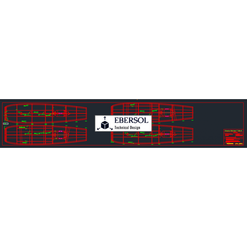 Gloster Meteor F-MK-8 - DWG - 1:3 Scale - Downloadable Plans - (Stock ...