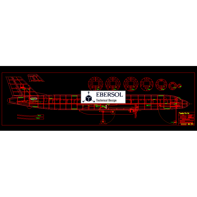Tupolev Tu-114 - DWG - 1:14 Scale - Plans with Layers - Downloadable ...