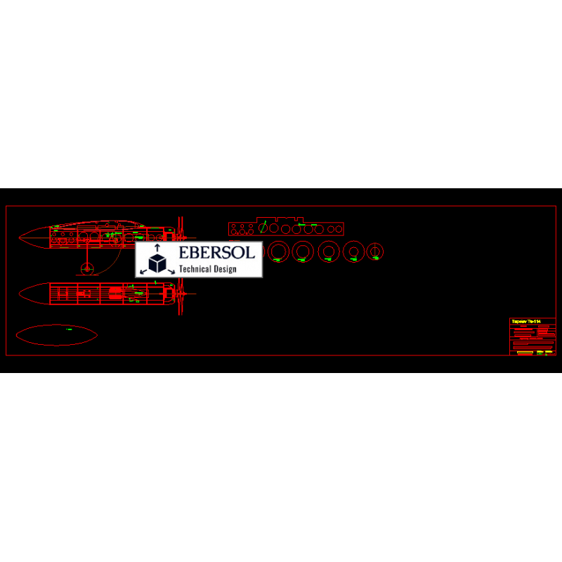 Tupolev Tu-114 - DWG - 1:14 Scale - Plans with Layers - Downloadable ...