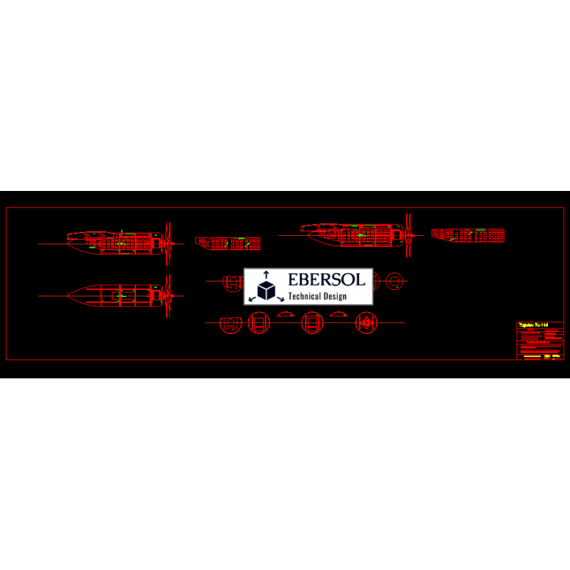 Tupolev Tu-114 - DWG - 1:14 Scale - Plans with Layers - Downloadable ...