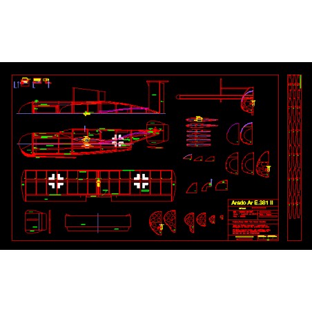 Arado Ar-E.381-II - DWG - 1:6 Scale - Downloadable Plans. (Stock Code ...