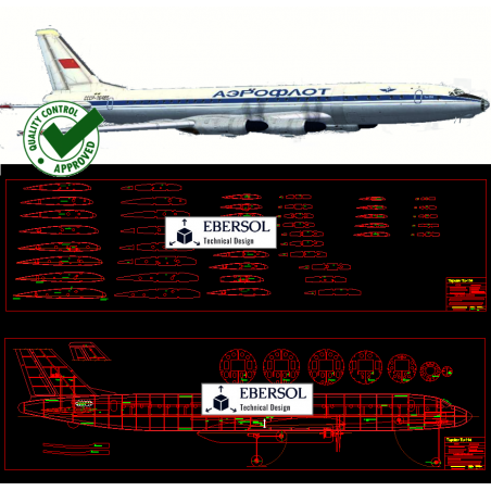 Tupolev Tu-114 - DWG - 1:14 Scale - Plans with Layers - Downloadable ...