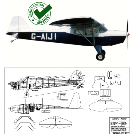 Auster J-4 Archer - PDF - Glow or Electric - Downloadable Plans. (Stock ...