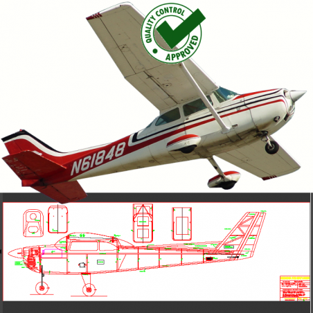 Cessna 172 SkyHawk - PDF - 1:4 Semi Scale - Downloadable Plans. (Stock ...