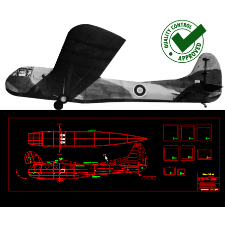 Waco CG 4A - DXF - 1:10 Scale Glider - Downloadable Plans. (Stock Code ...
