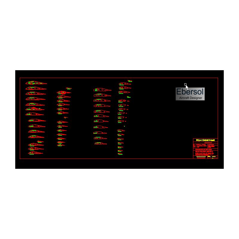RQ-4 Global Hawk - DWG - 1:10 Scale - WS:157.45in - Downloadable Plans ...