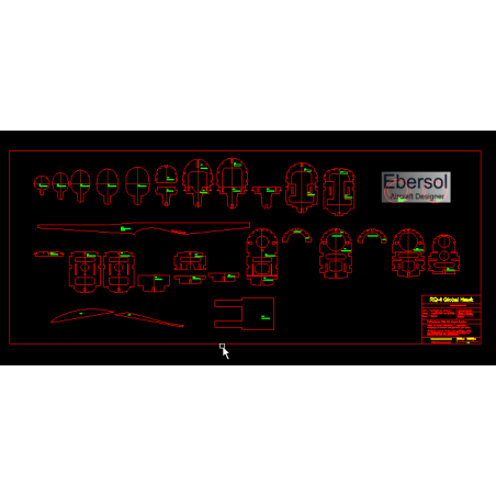 RQ-4 Global Hawk - DWG - 1:10 Scale - WS:157.45in - Downloadable Plans ...
