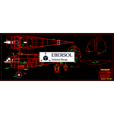Monocoupe 90A - DWG - .60 - 1:4 Standoff Scale - Downloadable Plans ...